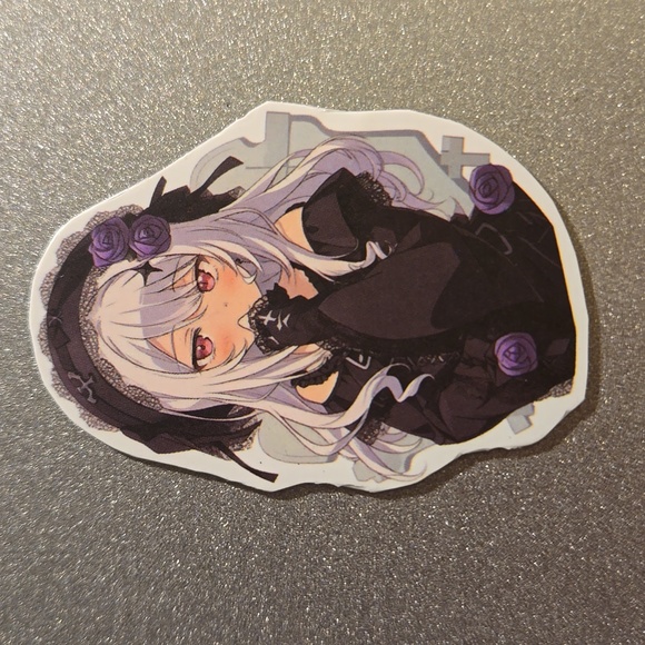 Handmade | Kitchen | 3 Goth Anime Girl Magnet Black White Purple Hand ...